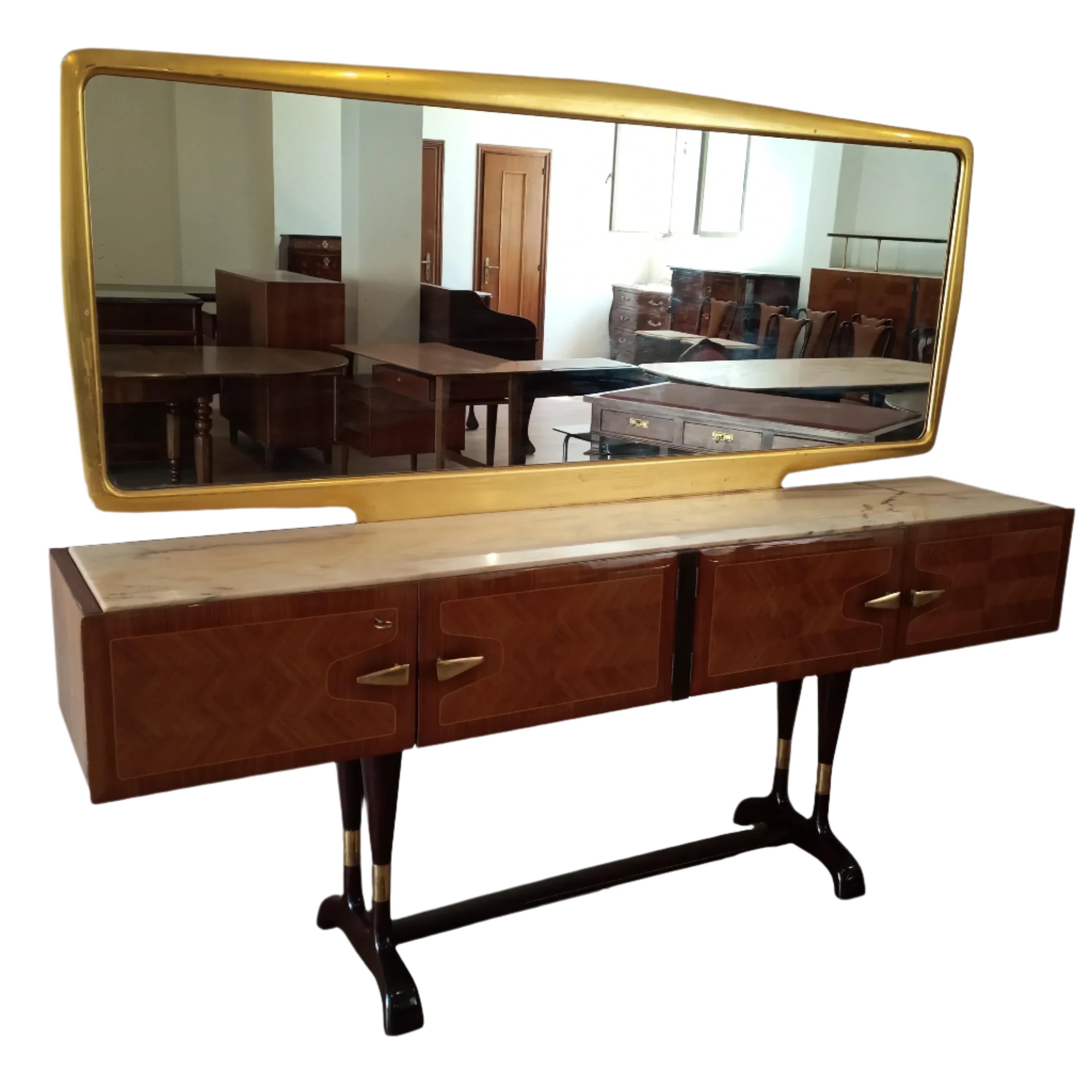 Mid-Century-Sideboard mit Spiegel | Mobile Barkonsole Vittorio Dassi C – 2nd home