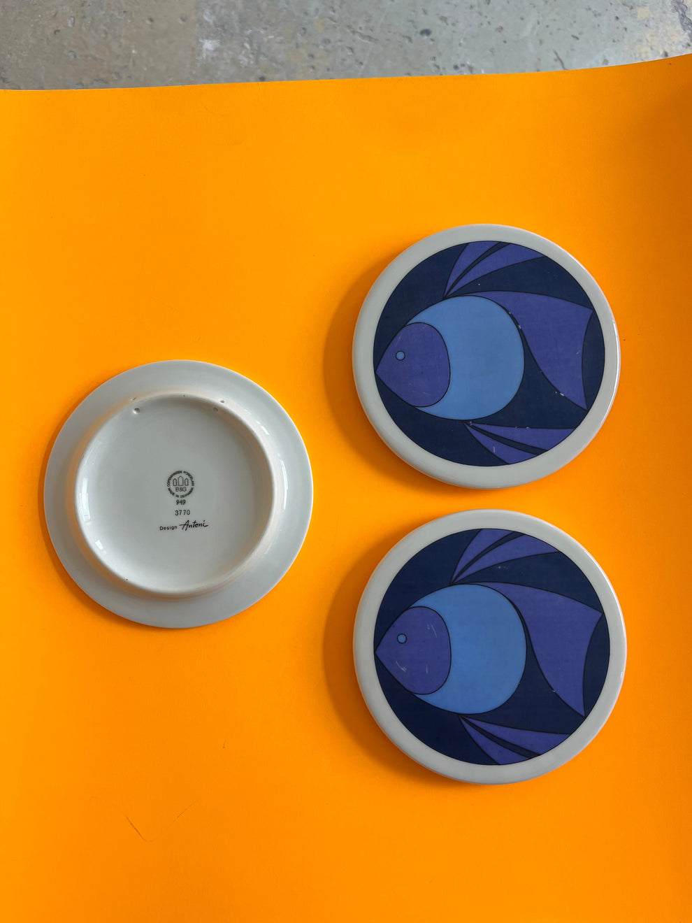 Assiette de collection vintage Poisson bleu par Ib Antoni Lot de 3 ...
