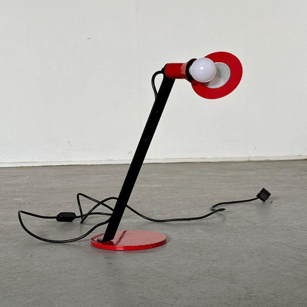 Lampe de bureau postmoderne vintage, métal rouge et noir, années 1980 ...