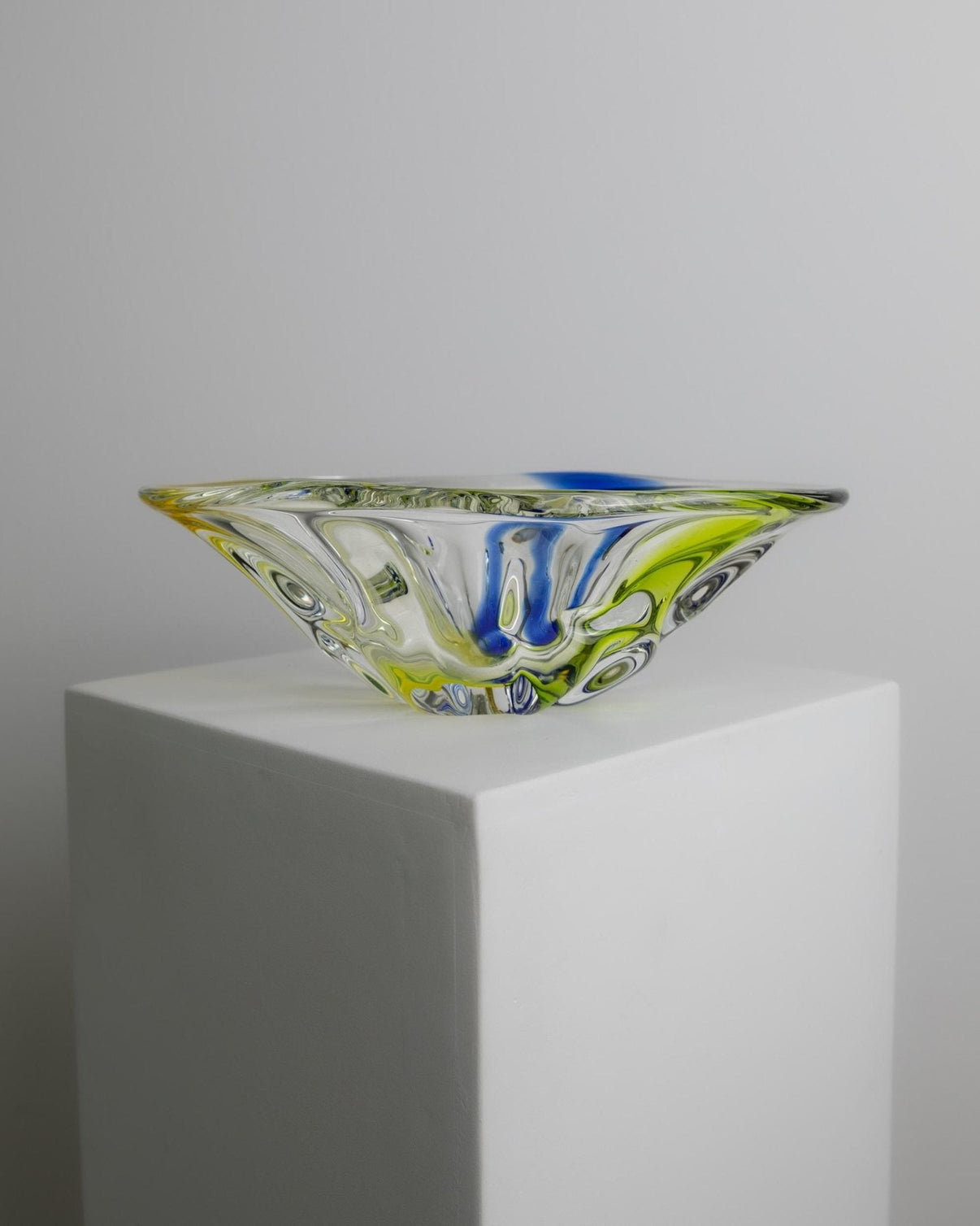 Vintage Murano Glass Bowl - Oval, Blue & Yellow, 1970s – 2nd home